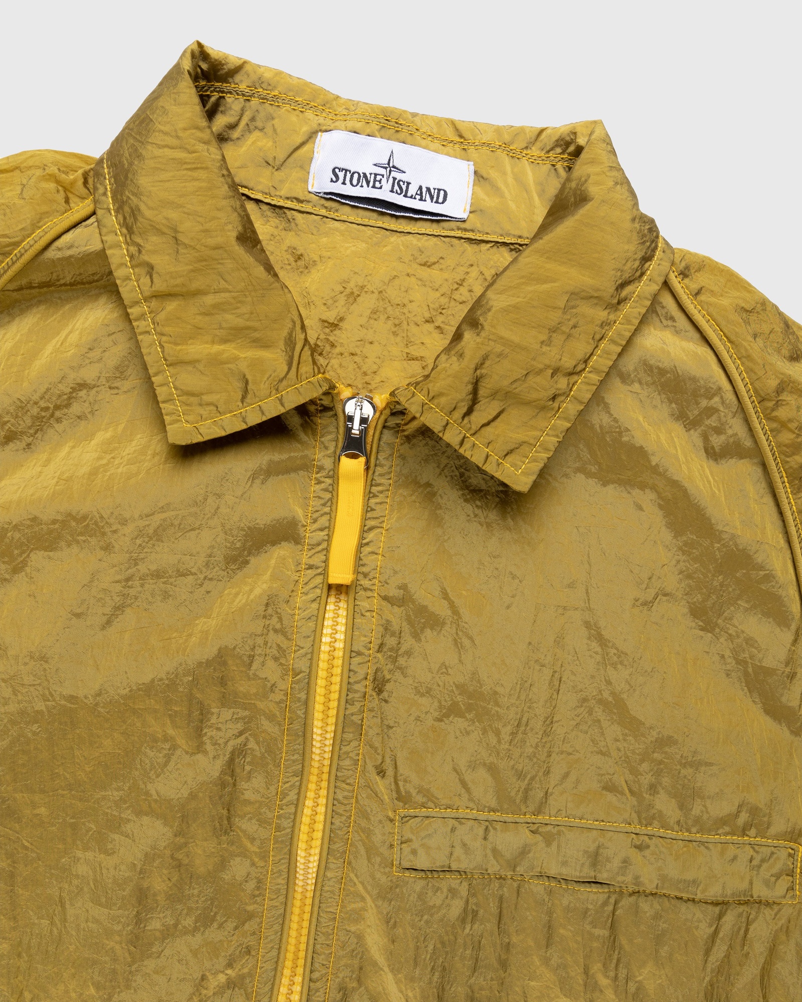 Stone Island – 12321 Garment-Dyed Nylon Metal Overshirt Yellow ...
