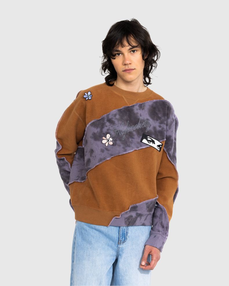 P.A.M. x Highsnobiety – Spiral Upcycle Crewneck Sweat Grey/Brown ...