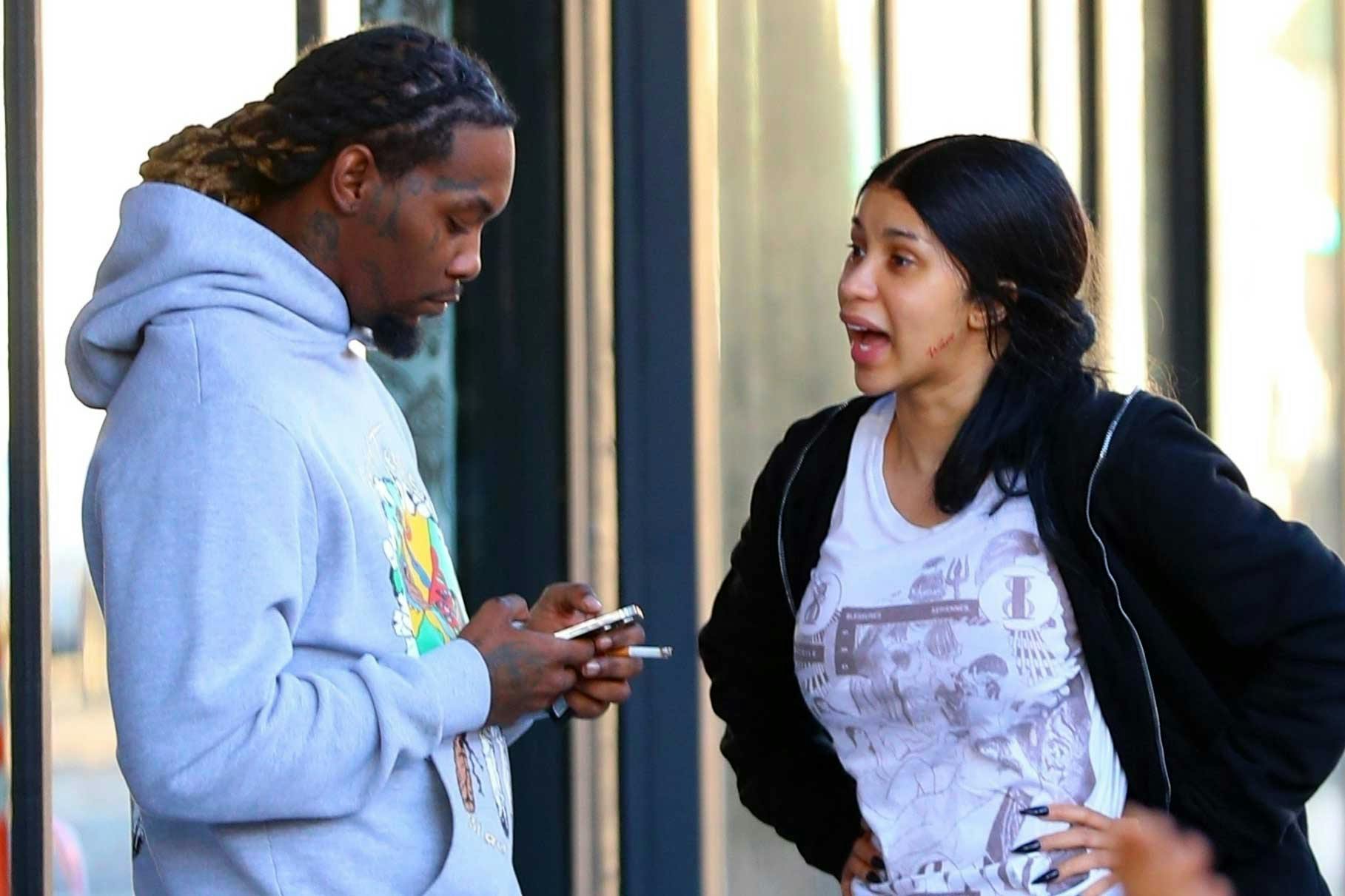 Cardi B & Offset Seen Arguing Wearing Wild Streetwear Outfits