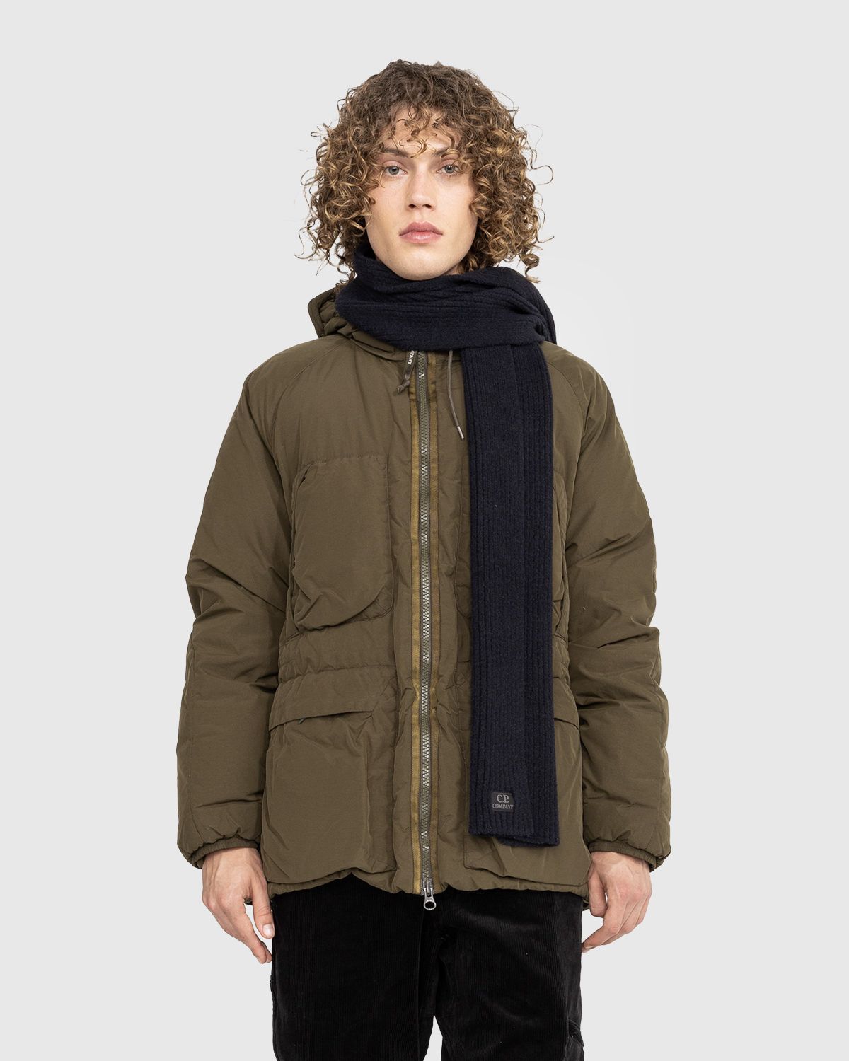 C.P. Company – Ribbed Logo Patch Scarf Black | Highsnobiety Shop