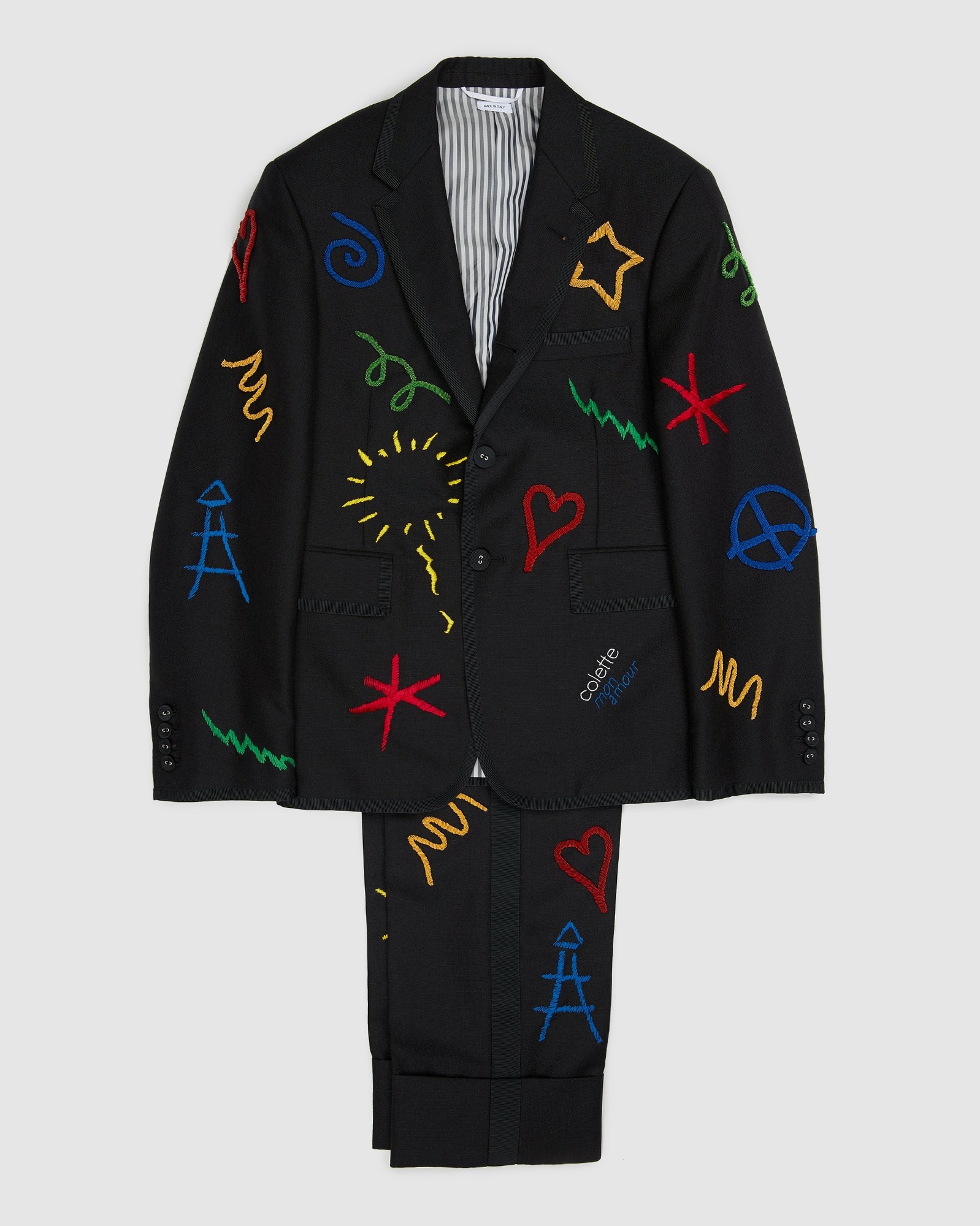 Colette Mon Amour x Thom Browne – Black Embroidered Tux Suit ...