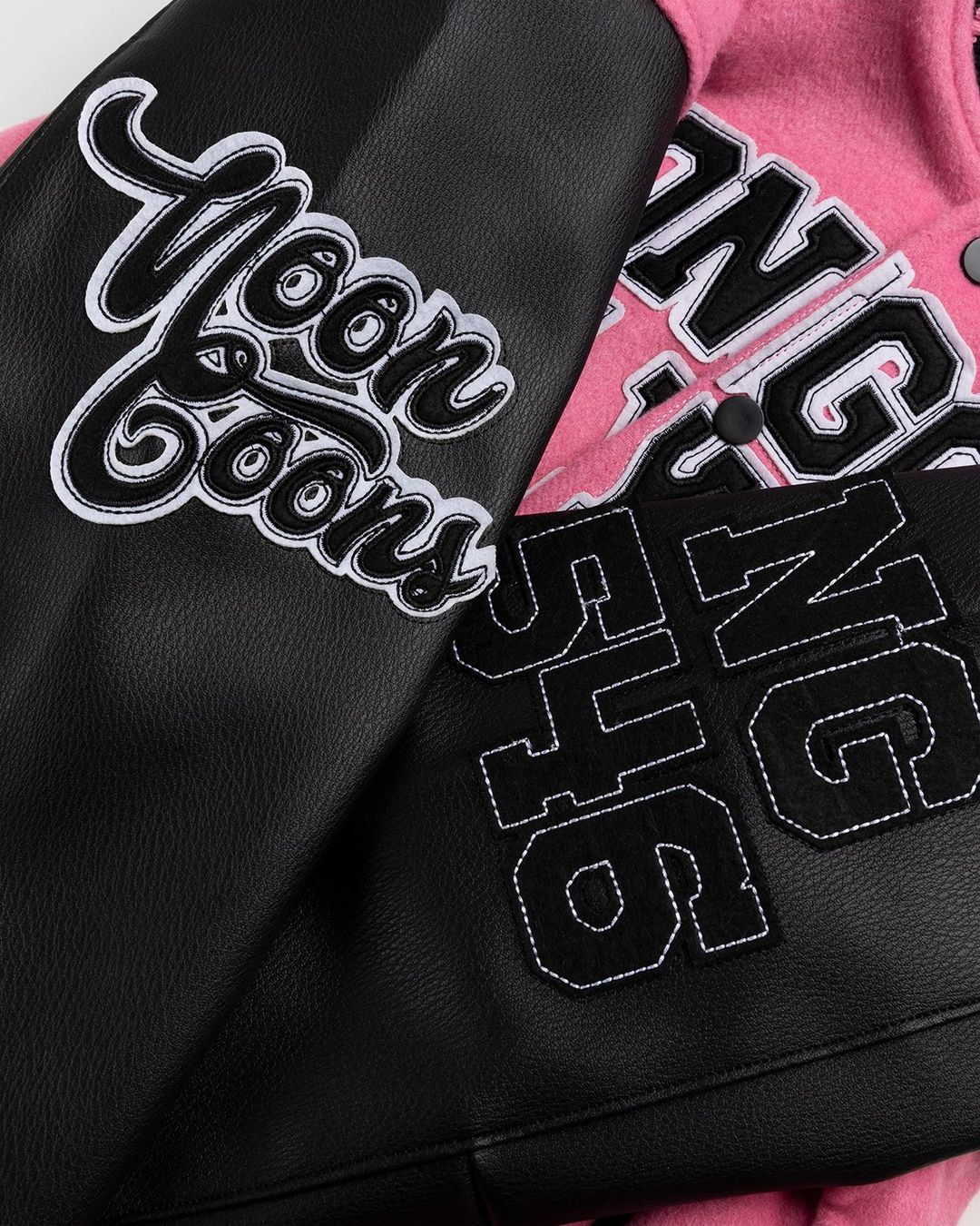 Noon Goons – Hollywood High Varsity Jacket Pink/Black | Highsnobiety Shop