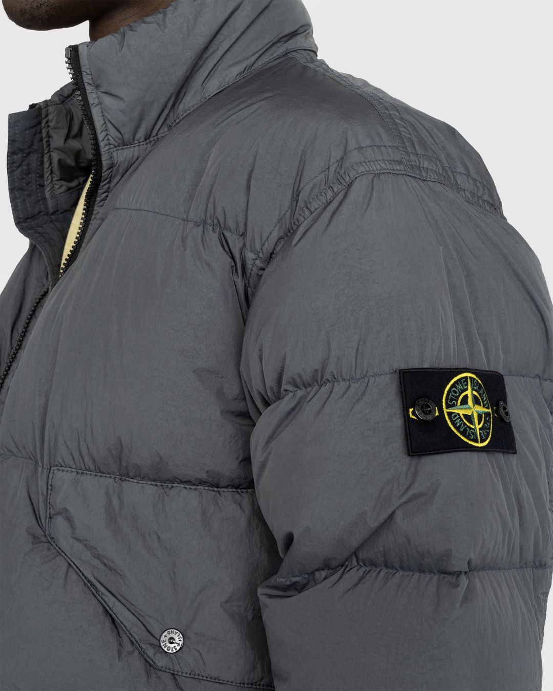 Stone Island – Garment-Dyed Recycled Nylon Down Jacket Lead Grey ...