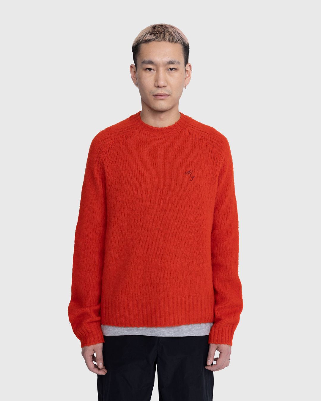 Acne Studios – Embroidered Crewneck Sweater Red | Highsnobiety Shop