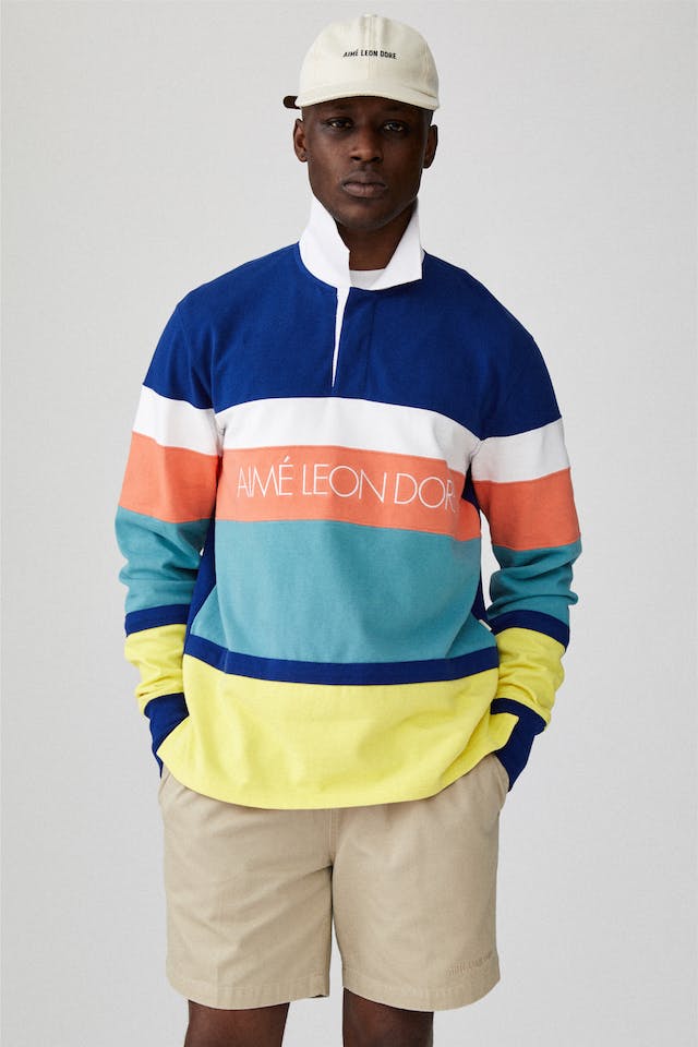 Aime Leon Dore Striped Basketball Jersey BLACK 