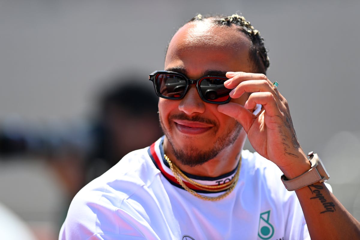Lewis Hamilton Dons Blue Loewe Outfit to 2022 Belgian Grand Prix