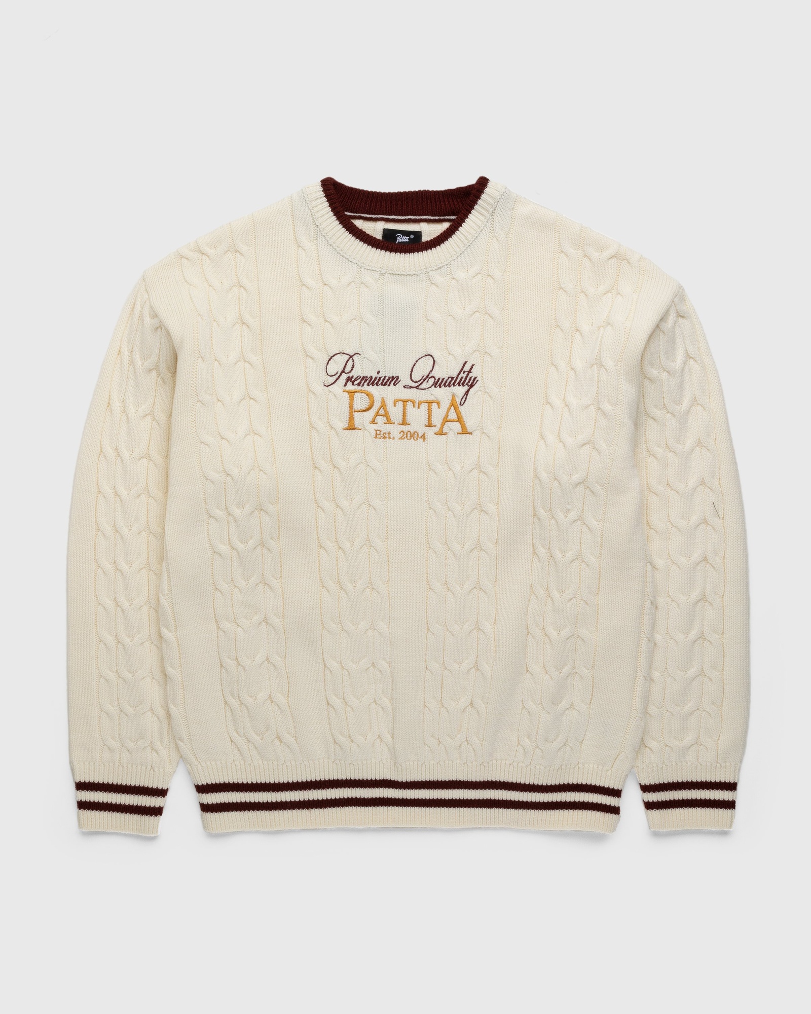 Patta – Premium Cable Knitted Sweater Vanilla Ice | Highsnobiety Shop