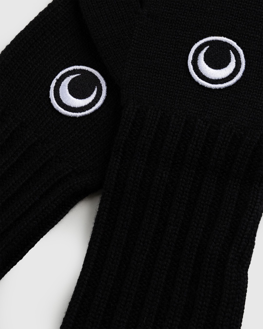 Marine Serre – Mulesing Free Wool Rib Wrist Length Gloves Black ...