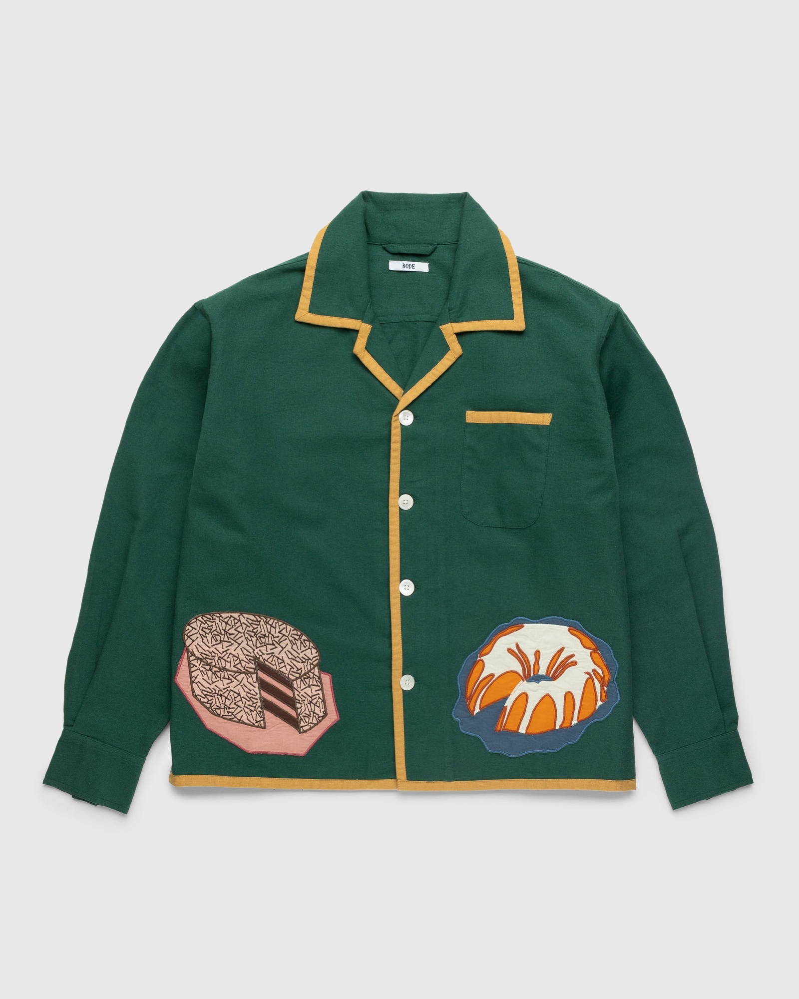 Bode – Dessert Applique Longsleeve Shirt Green | Highsnobiety Shop