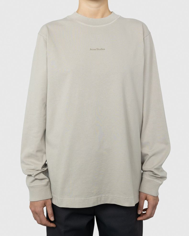 Acne Studios – Organic Cotton Logo Longsleeve Oyster Grey ...