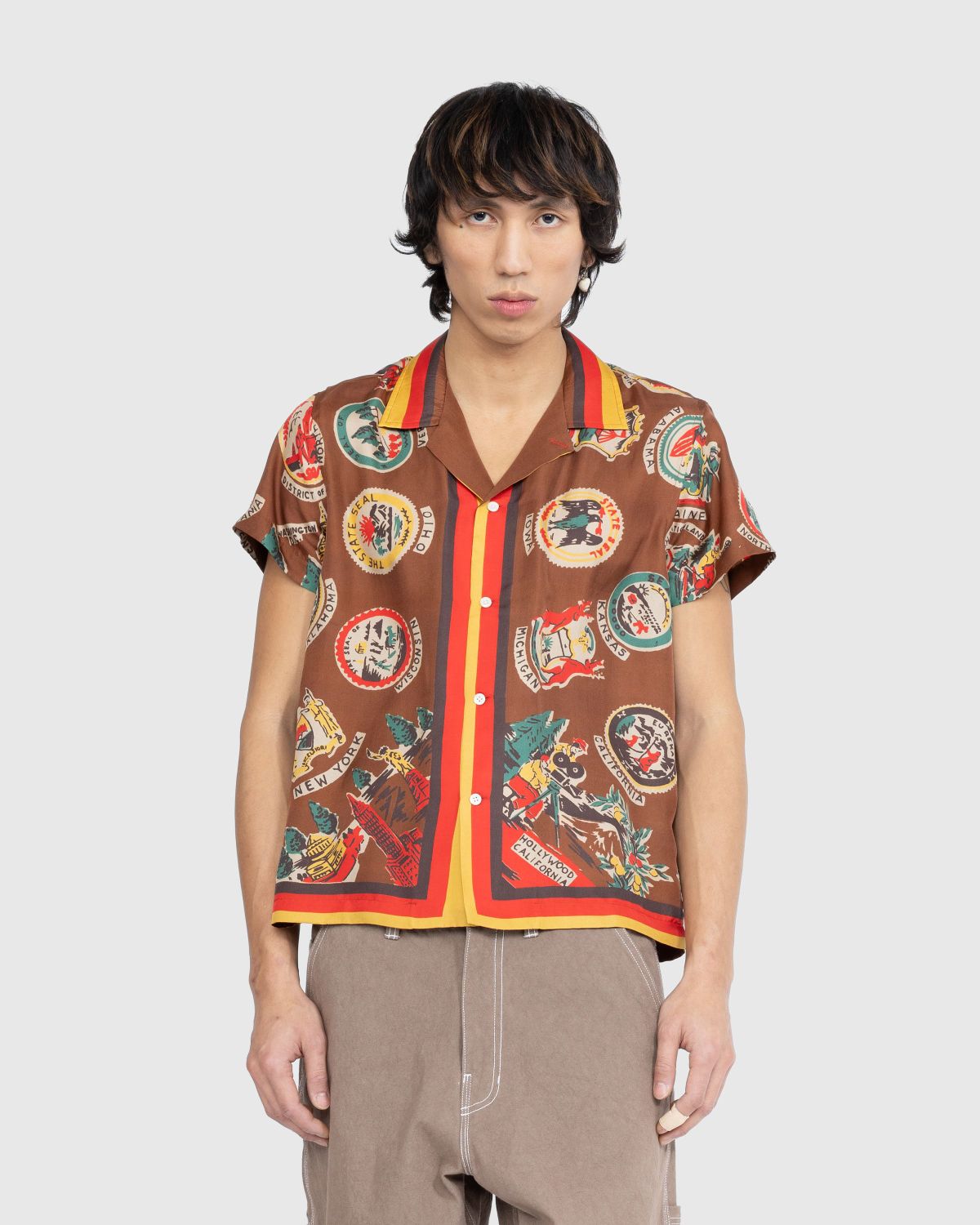 Bode – State Seal Short-Sleeve Shirt Multi | Highsnobiety Shop