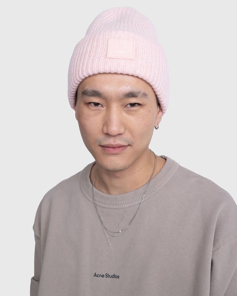 Acne Studios – Large Face Logo Beanie Pink | Highsnobiety Shop