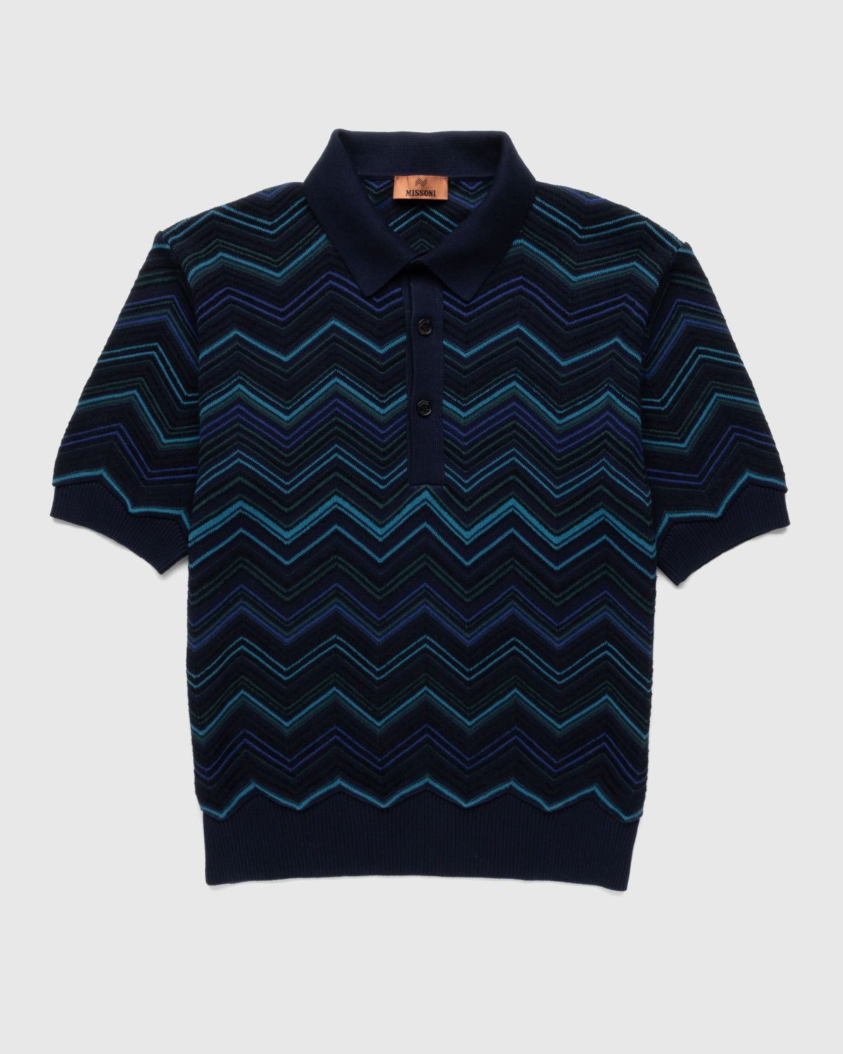 Missoni – Zig Zag Polo Shirt Blue/Green/Coal | Highsnobiety Shop