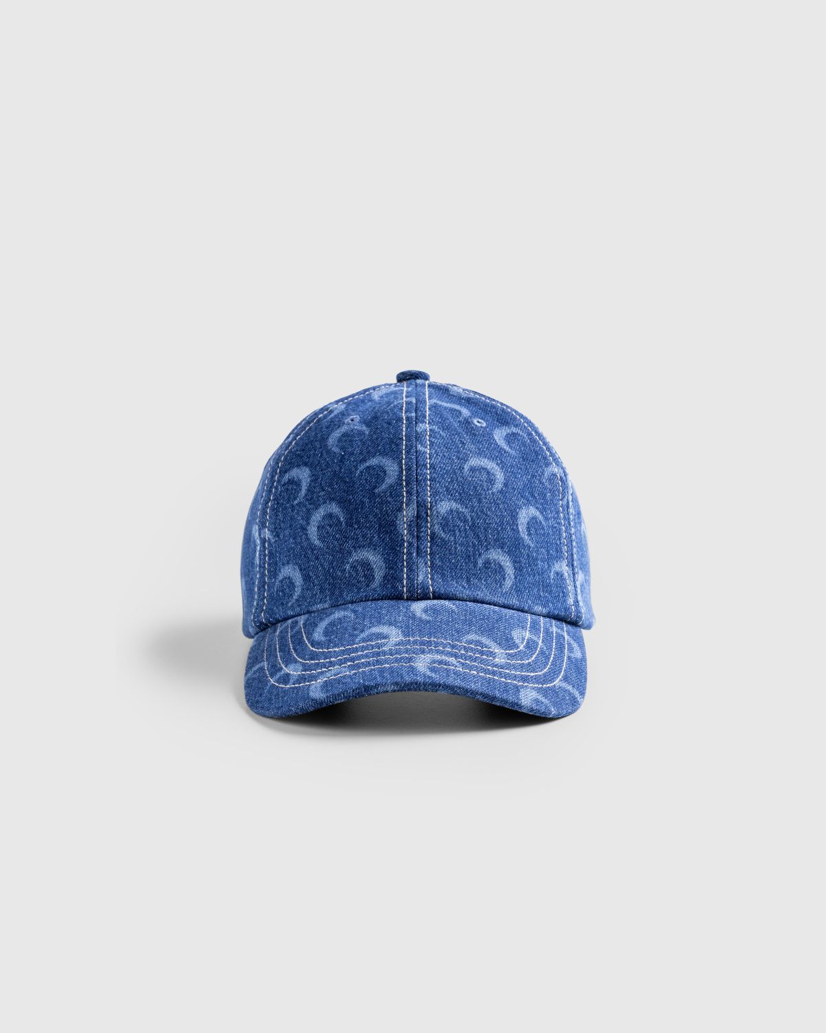 Marine Serre – Regenerated Deadstock Denim Baseball Cap Blue Laser Wash ...