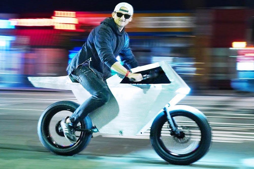 Tesla Cybertruck-Inspired "Cyberbike" Unveiled by Casey Neistat & Super73