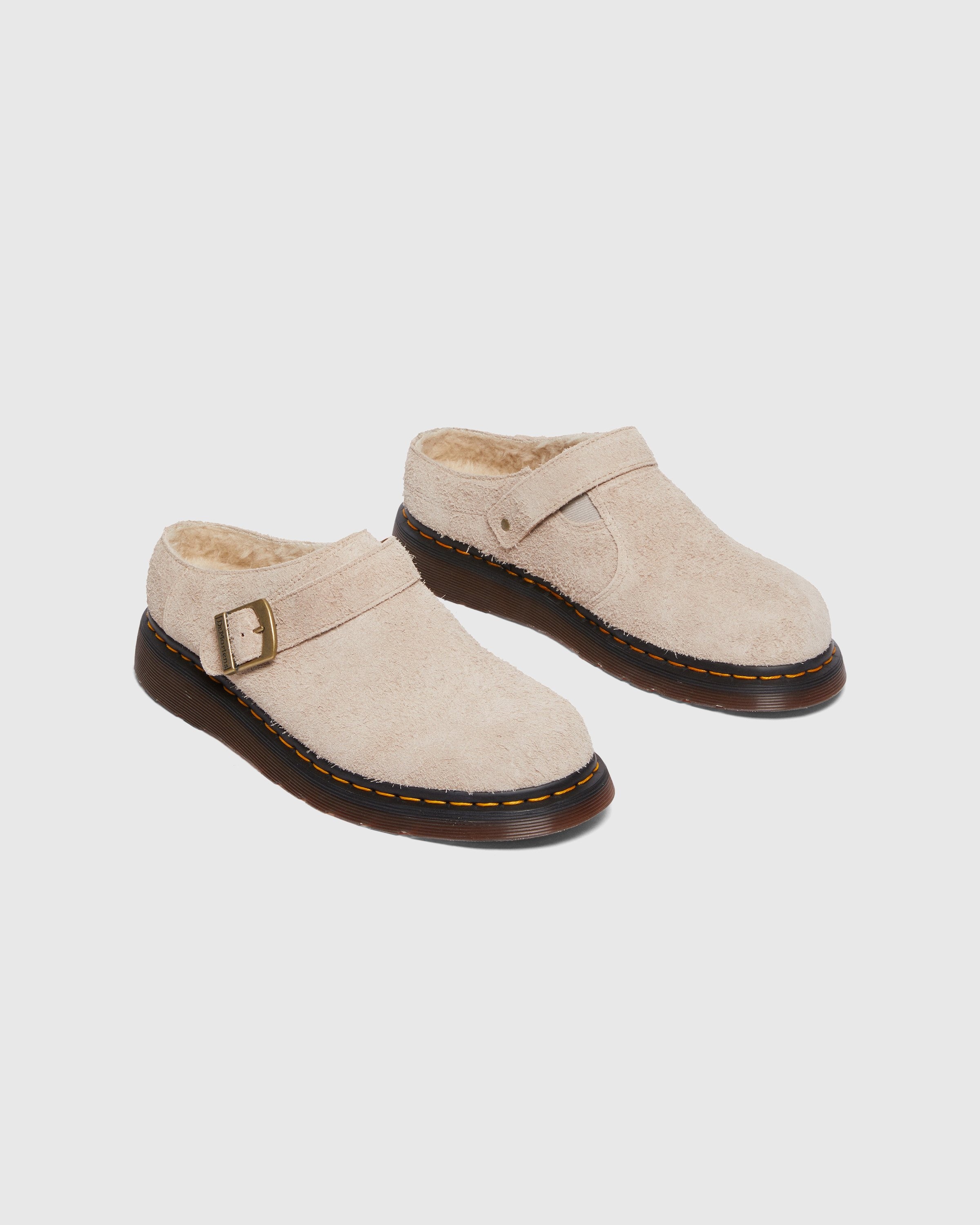 Dr. Martens – Isham Vintage Taupe Long Napped Suede | Highsnobiety Shop