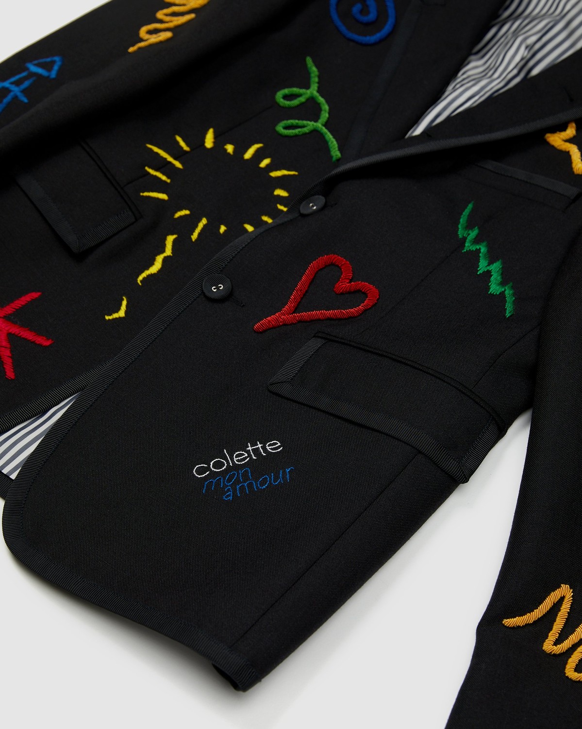 Colette Mon Amour x Thom Browne – Black Embroidered Tux Suit ...