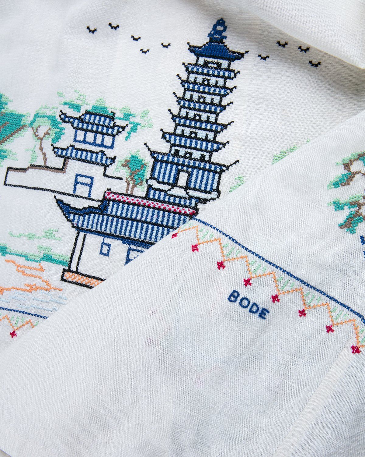 Bode – One of a Kind Linen Embroidered Tableau Ecru | Highsnobiety Shop