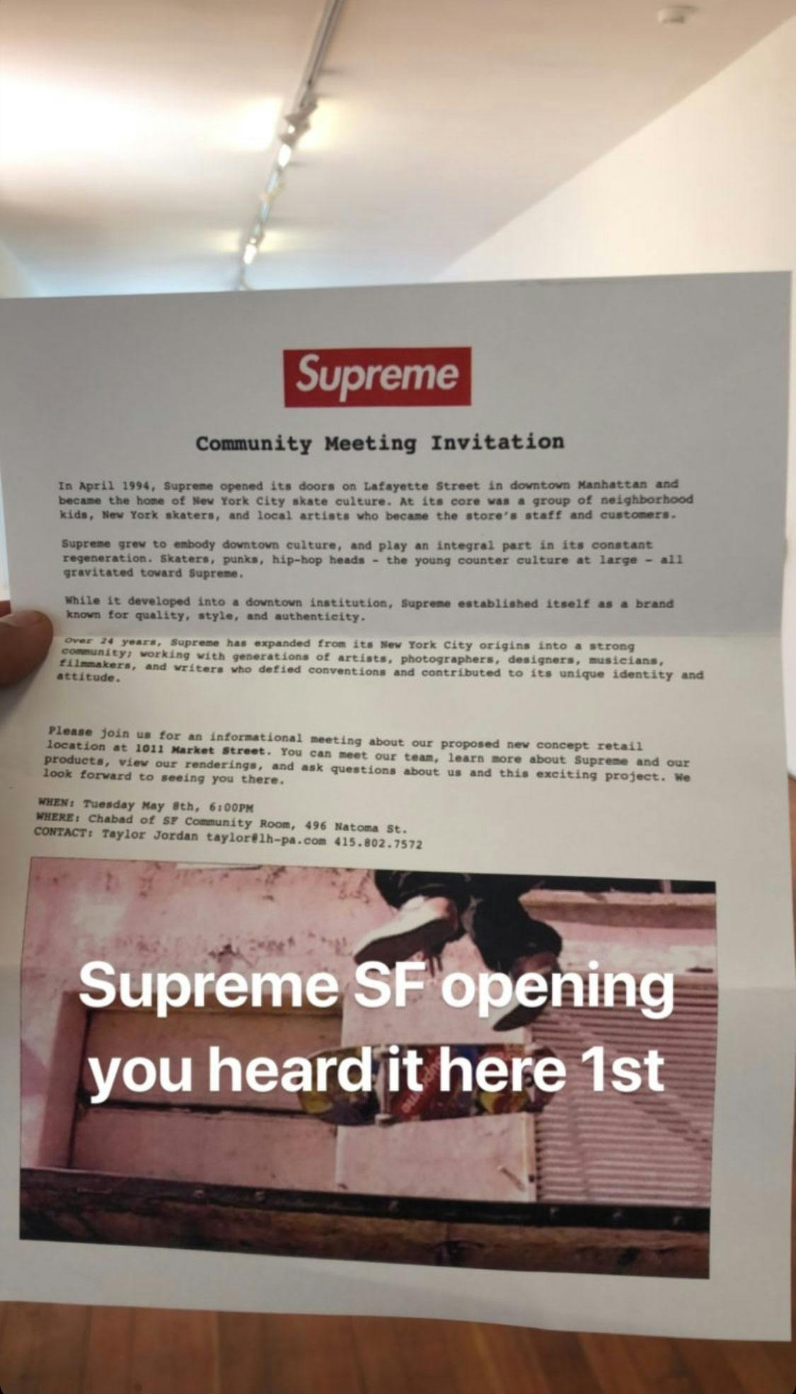 Supreme's Next Retail Store Might Be In San Francisco