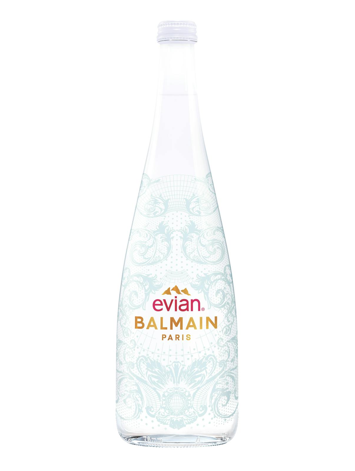 Balmain & Evian's Collab on Water Bottles, Plastic Couture Dress