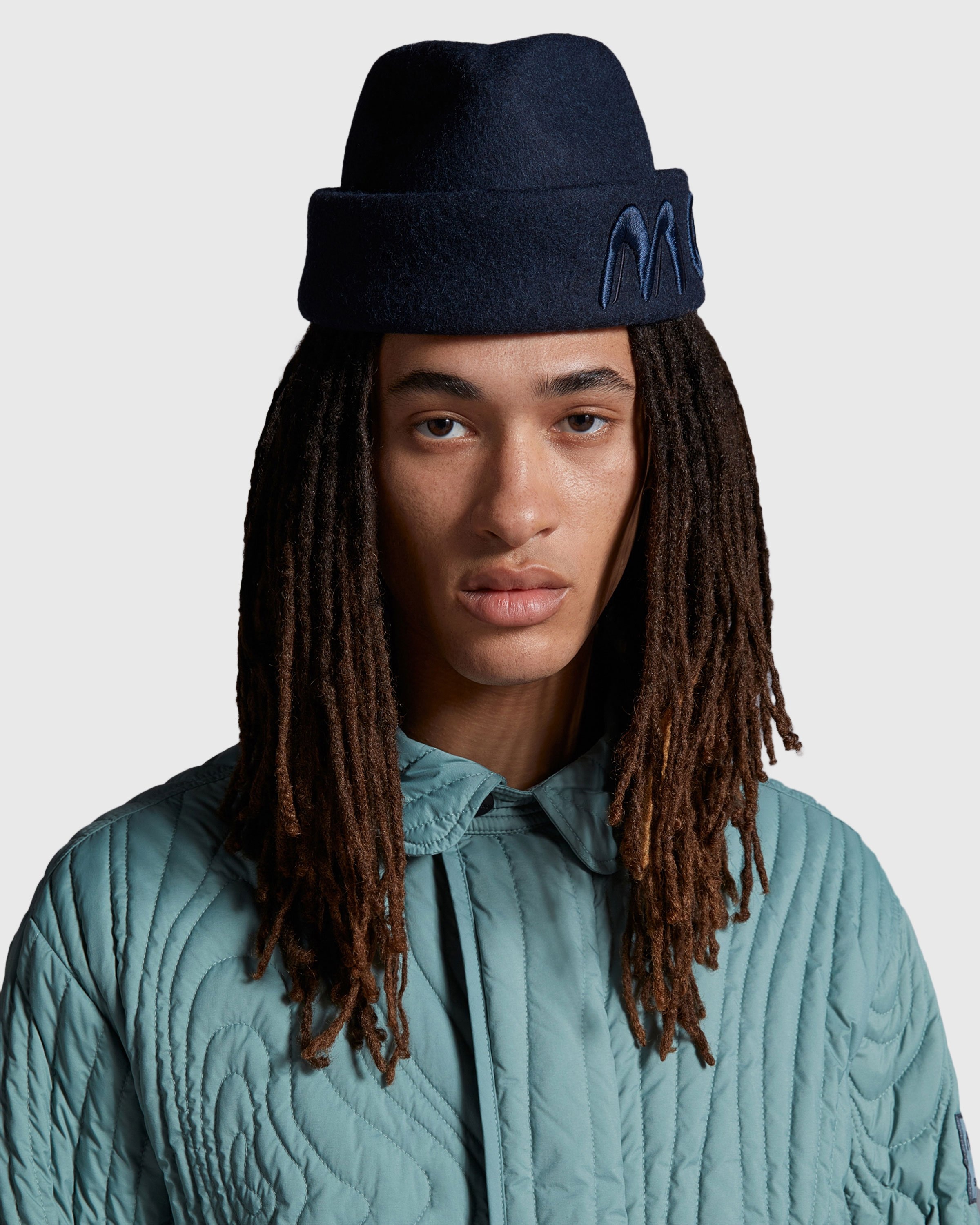Moncler x Salehe Bembury – Wool Beanie Blue | Highsnobiety Shop