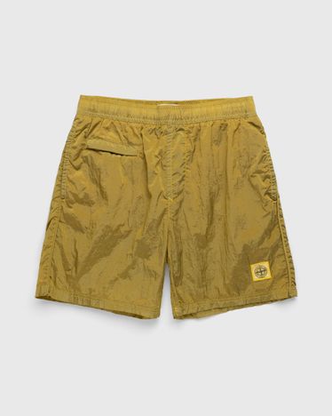 Stone Island – B0243 Nylon Metal Swim Shorts Yellow | Highsnobiety Shop