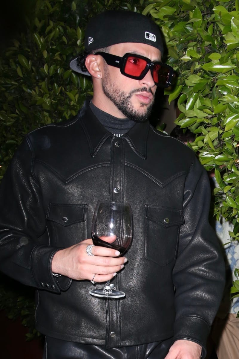 Bad Bunny Proves Leather Pairs Best With Red Wine