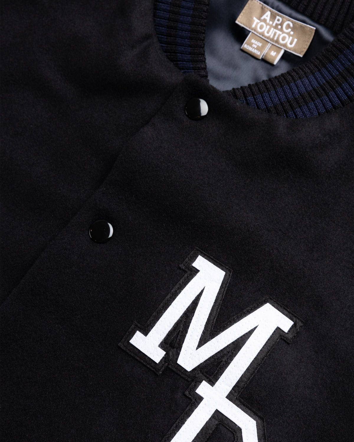 A.P.C. x Jean Touitou – Miss Rayon Varsity Jacket Black | Highsnobiety Shop