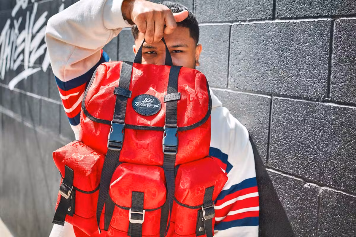 100 Thieves x Gucci Backpack Release Date, Price, Info