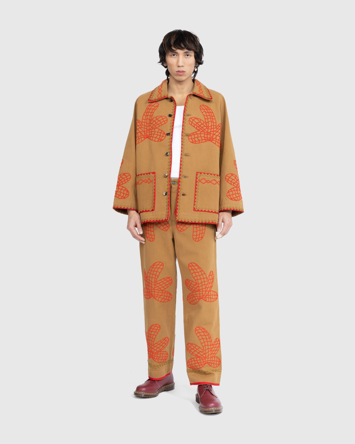 Bode – Field Maple Coat Brown/Red | Highsnobiety Shop