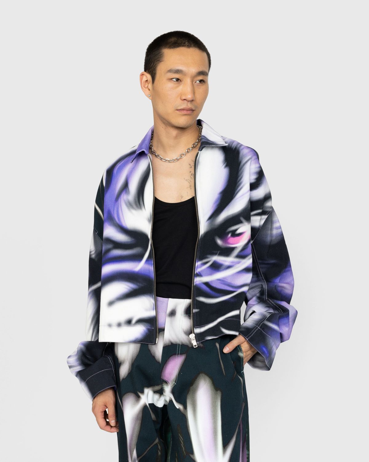 Gerrit Jacob – Printed Denim Jacket Purple | Highsnobiety Shop