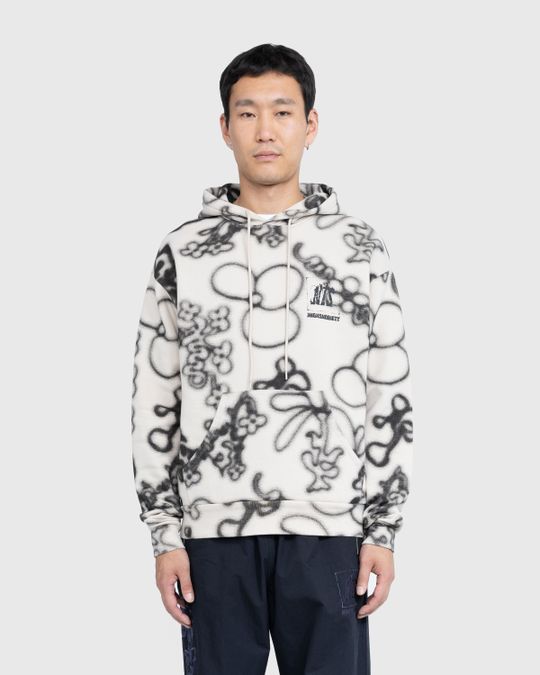 NTS x Highsnobiety – Fleece Flower Hoodie Ivory/Black | Highsnobiety Shop