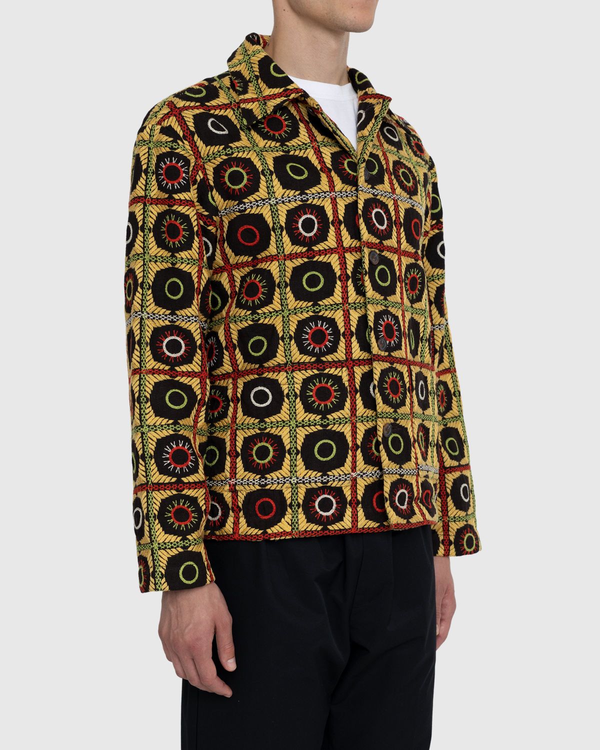 Bode – Circle Embroidered Linen Jacket Brown | Highsnobiety Shop