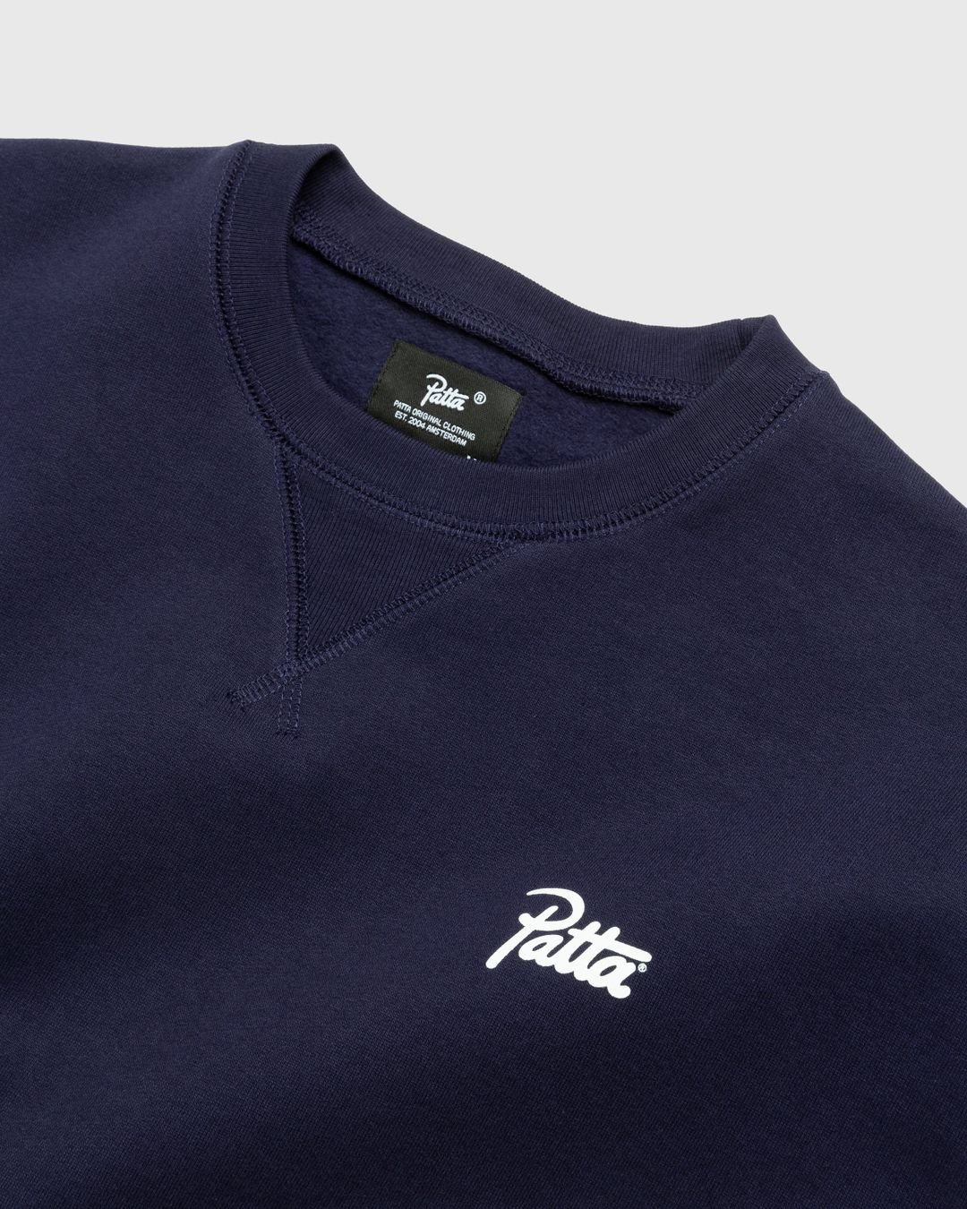 Patta – Basic Crewneck Sweater Evening Blue | Highsnobiety Shop