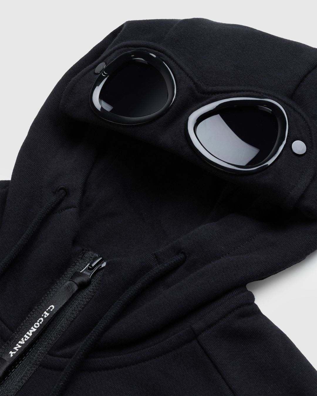 C.P. Company – Diagonal Raised Fleece Goggle Zipped Hoodie Black | Highsnobiety Shop