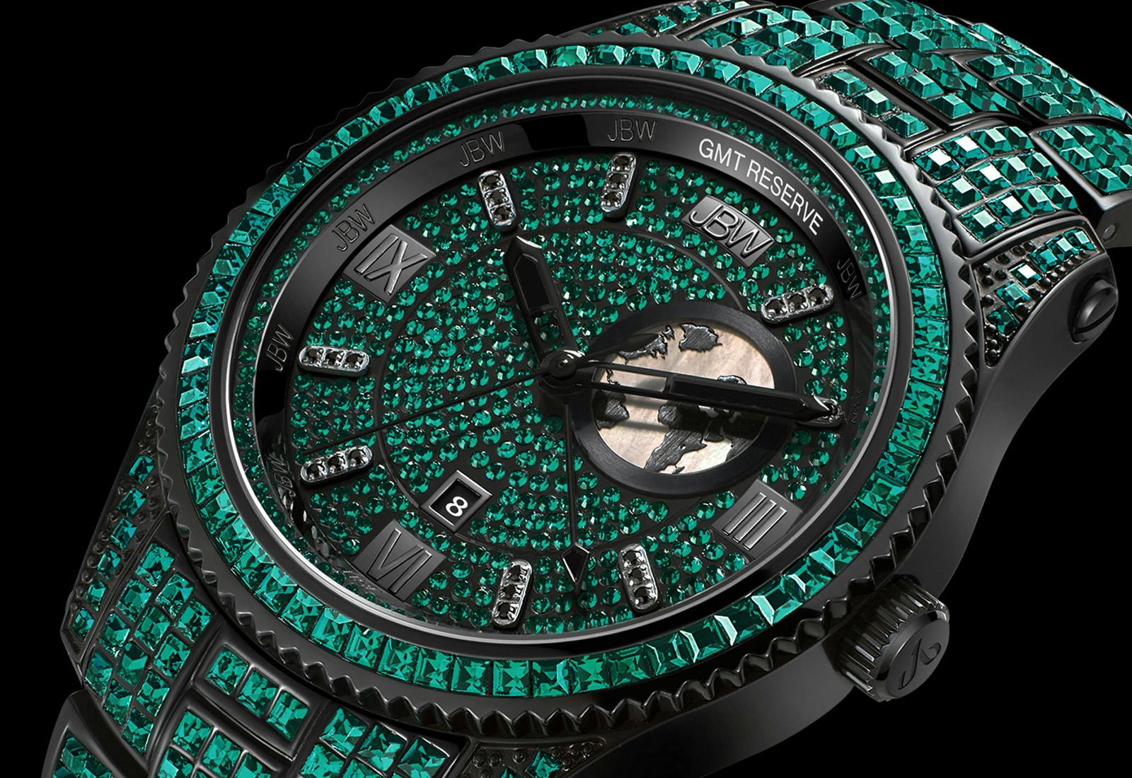 Shop the JBW Emerald RESERVE GMT Diamond Watch Here