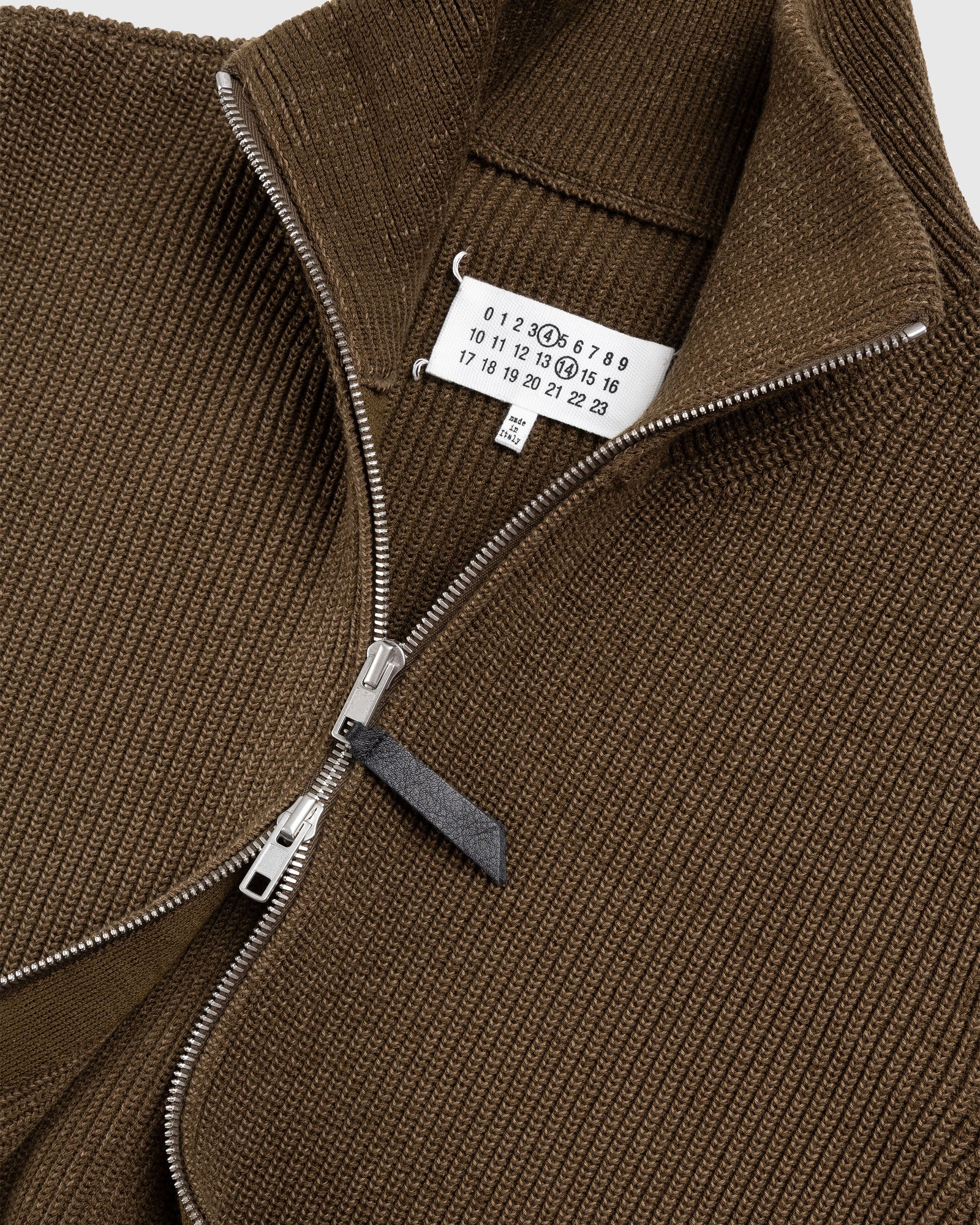 Maison Margiela – Knit Zip-Up Cardigan Brown | Highsnobiety Shop