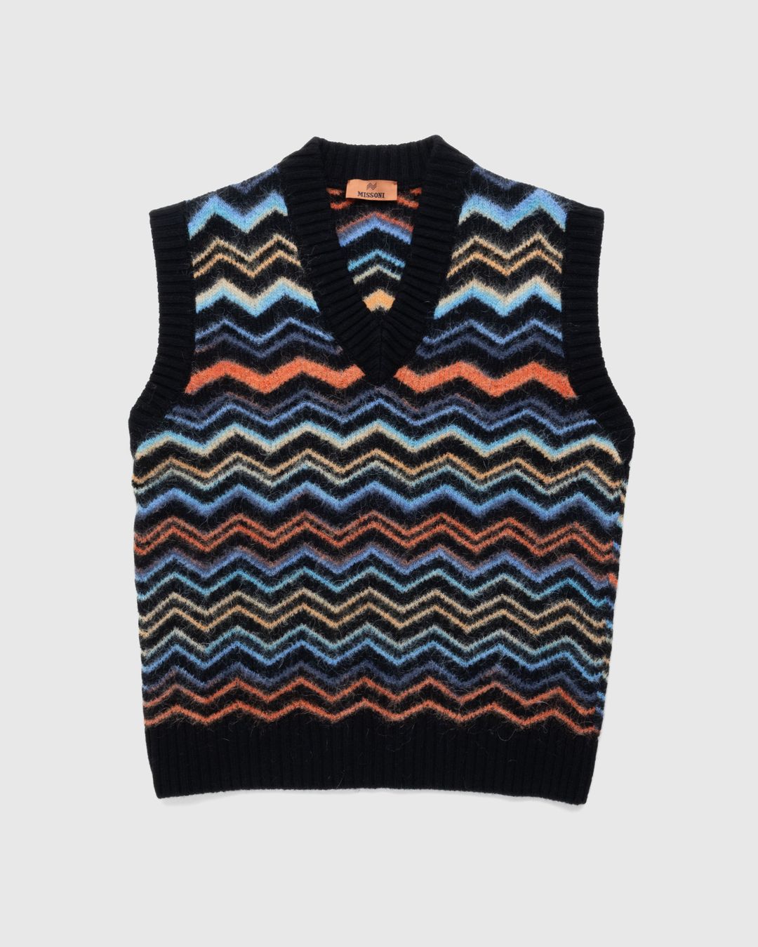 Missoni – Zig Zag Knit Vest Black/Orange/Light Blue | Highsnobiety Shop