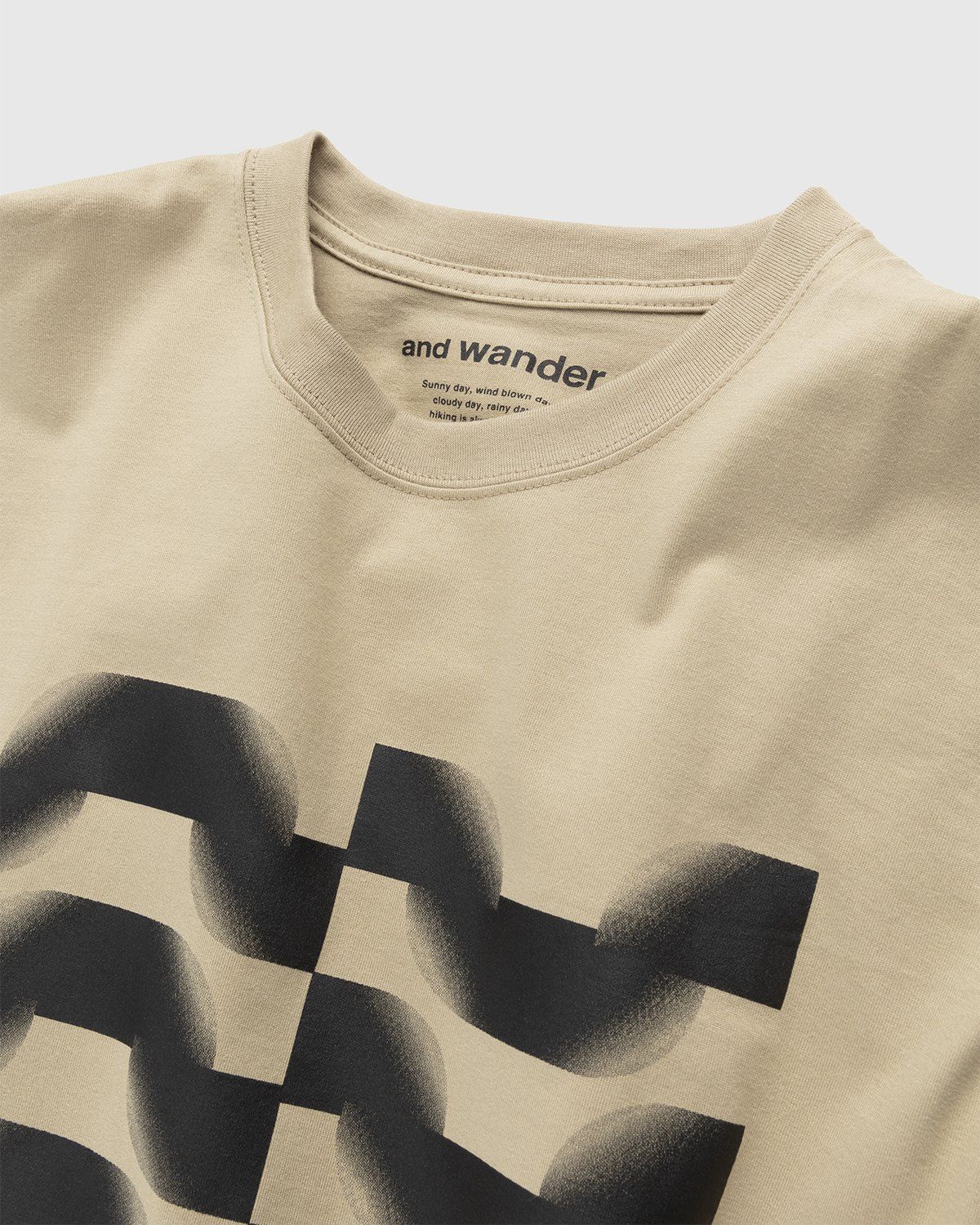 And Wander – Up Down Graphic LS Tee Beige | Highsnobiety Shop