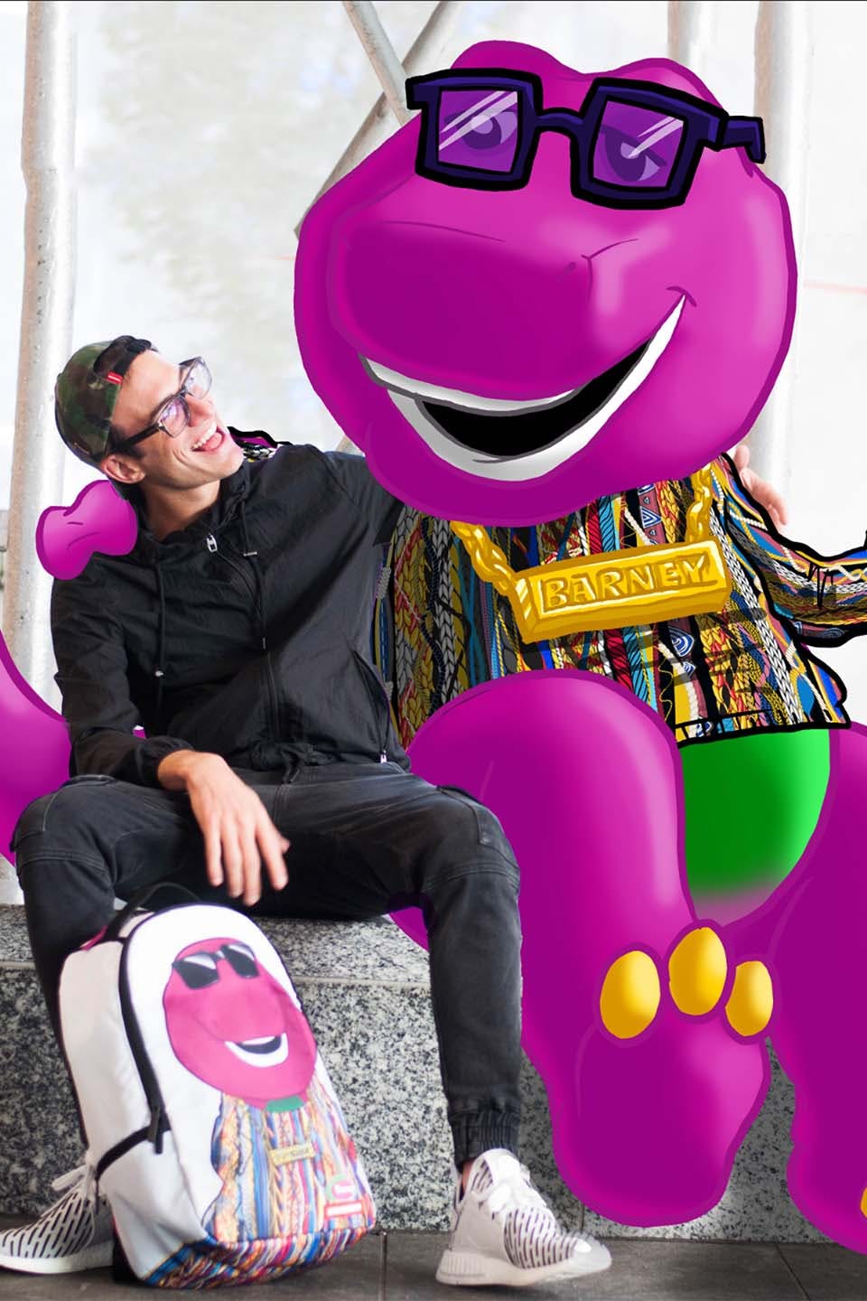 Sprayground's Biggie Barney Backpack Will Make You Feel Like a Kid Again