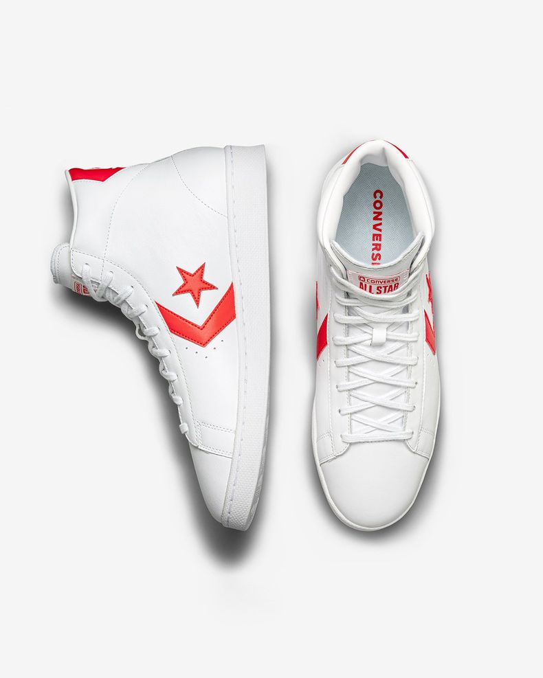 Converse – Pro Leather Mid White/University Red | Highsnobiety Shop