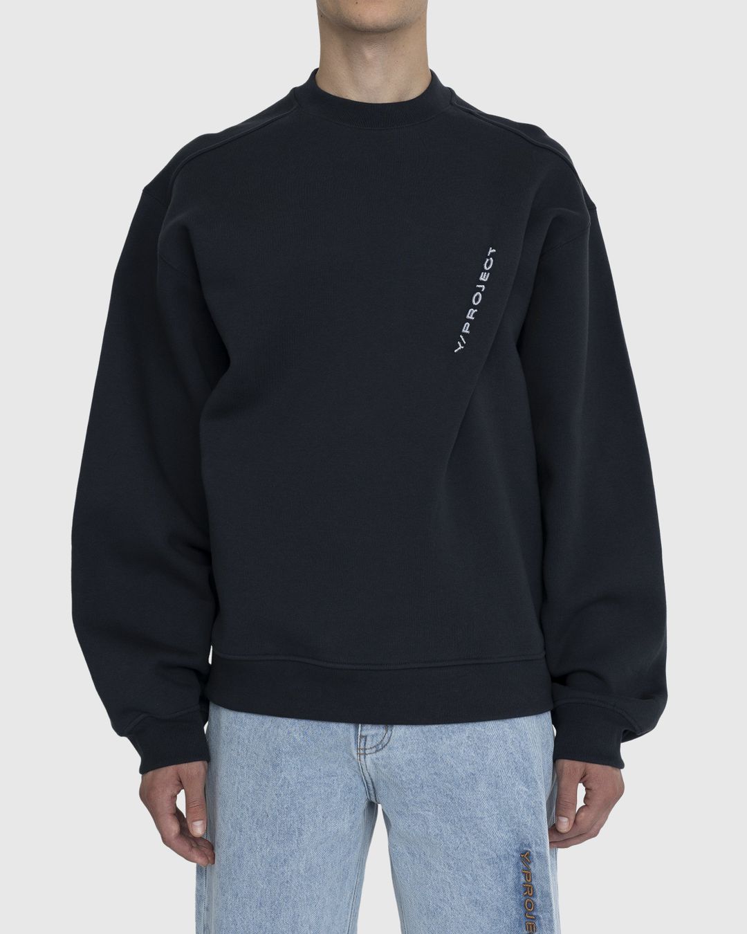 Y/Project – Pinched Logo Sweatshirt Navy | Highsnobiety Shop