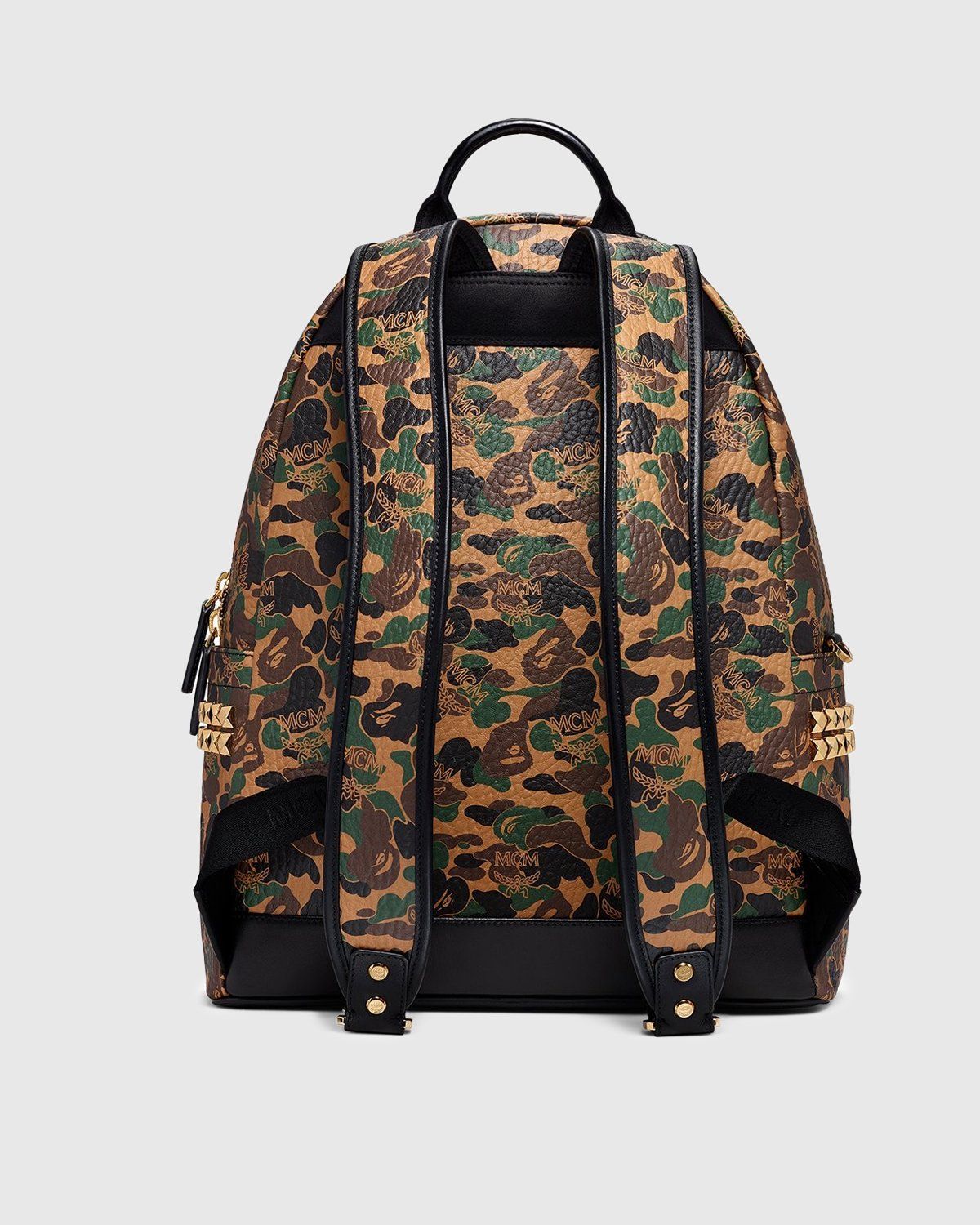 MCM x BAPE – Backpack 040 Kamo Khaki | Highsnobiety Shop