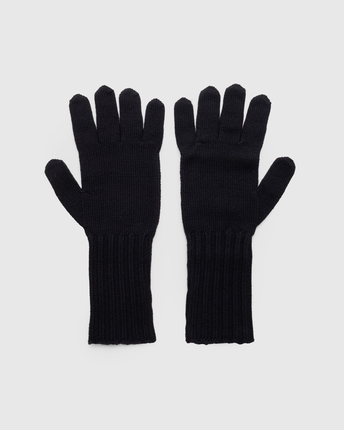 Marine Serre – Mulesing Free Wool Rib Wrist Length Gloves Black ...