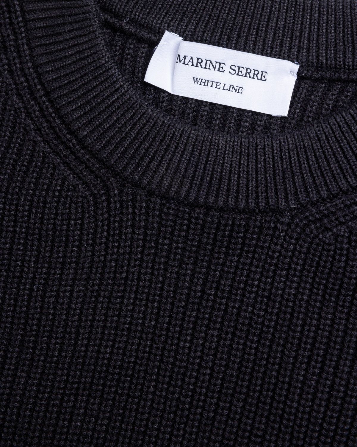 Marine Serre – Core Knit Crewneck Pullover Black | Highsnobiety Shop