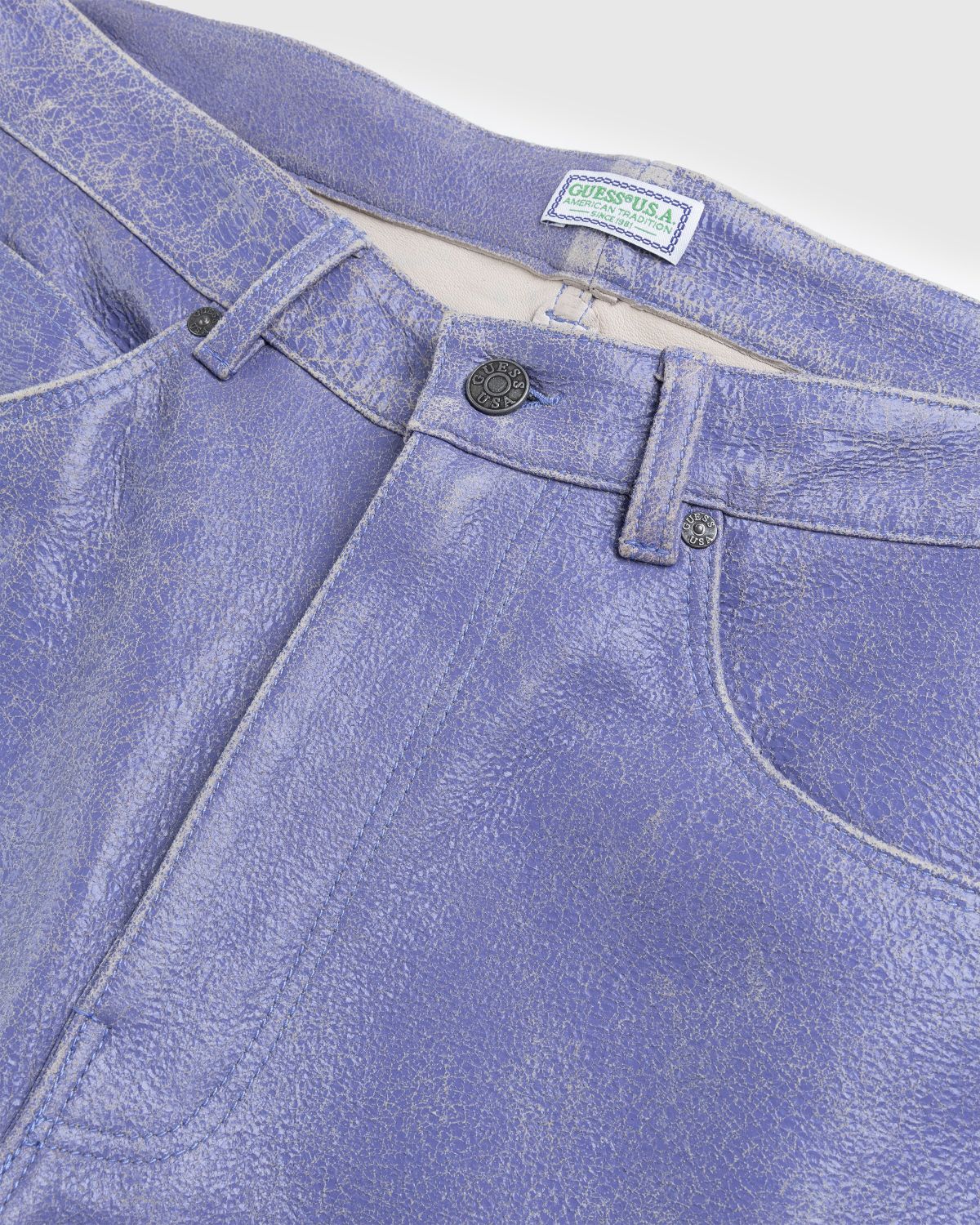 Guess USA – Crackle Leather Short Purple | Highsnobiety Shop