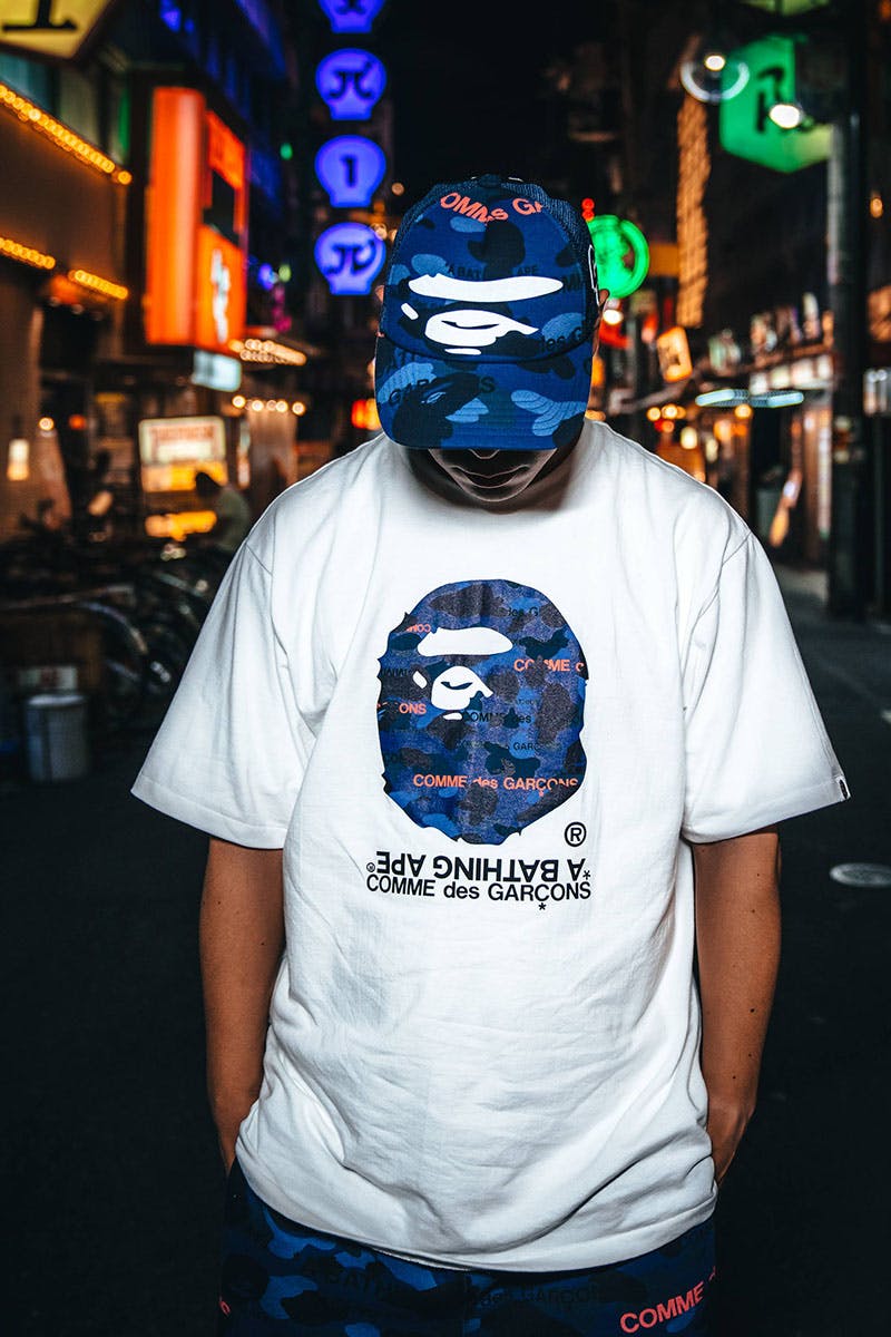 COMME des GARÇONS & BAPE Drop FW22 Clothing, BAPESTA Shoes