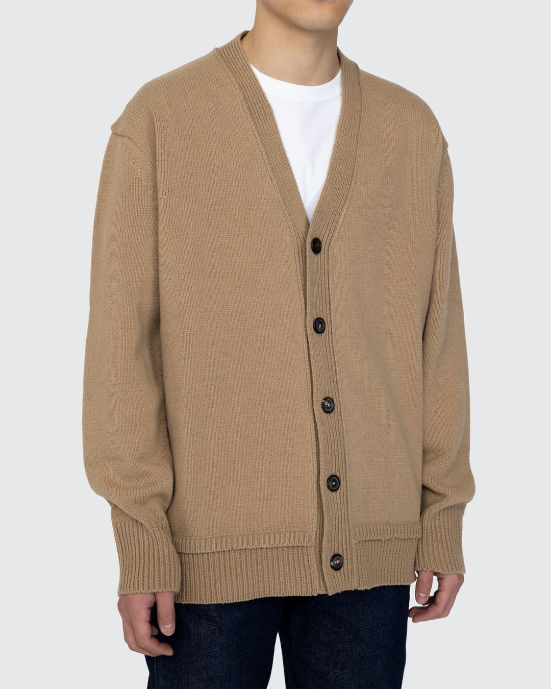 Maison Margiela – Elbow Patch Cardigan Beige | Highsnobiety Shop