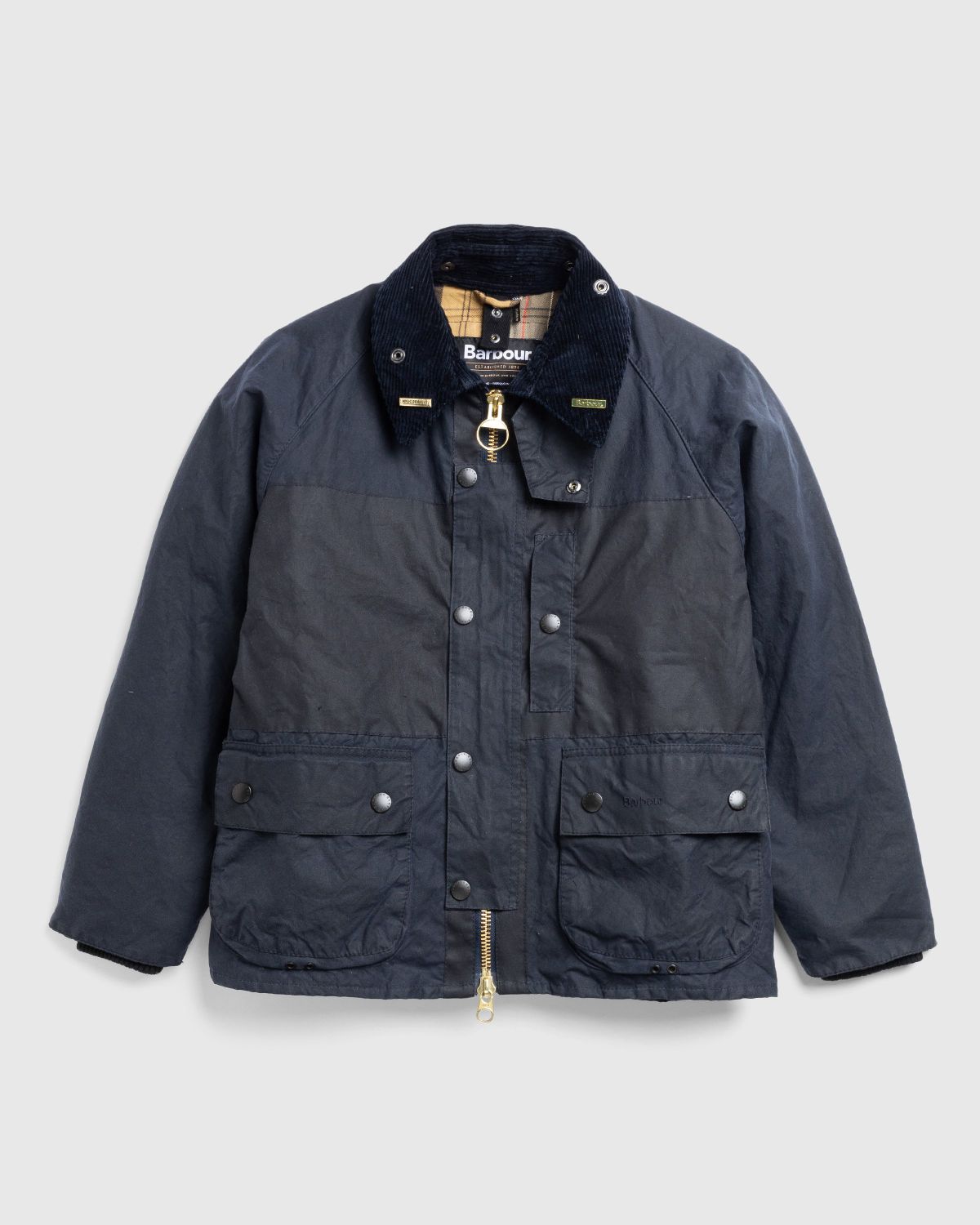 Barbour x Highsnobiety – Re-Loved Cropped Bedale Jacket 1 - 38 - Navy ...