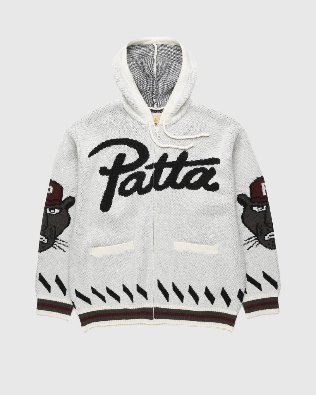 Patta – Cartoon Knitted Jacket Whitecap Gray | Highsnobiety Shop